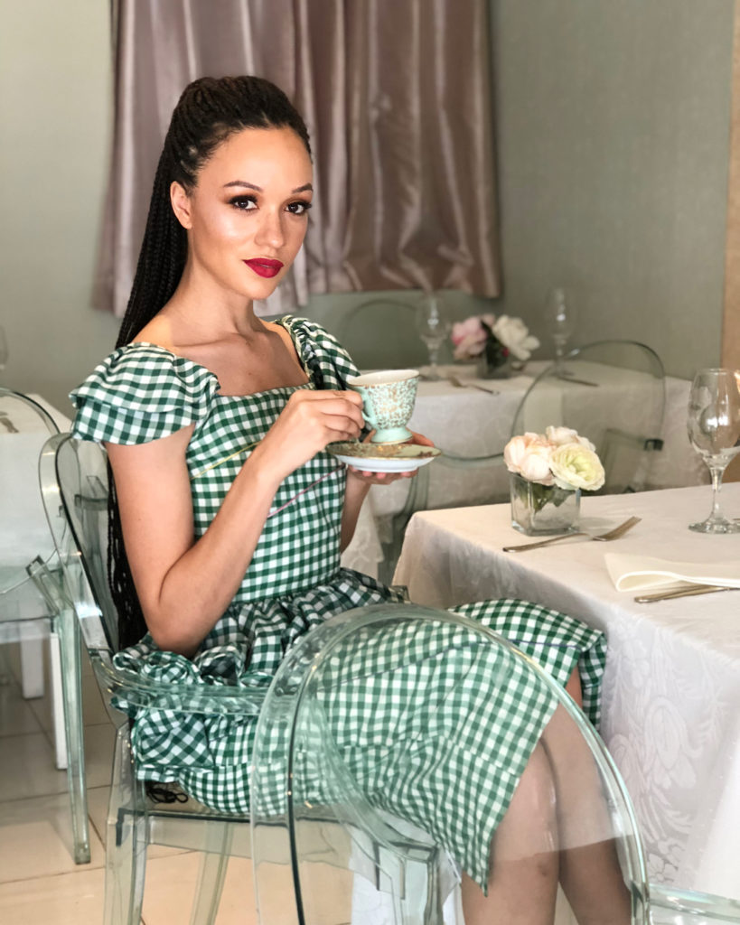 Eku Edewor Makes A Style Statement in Green Gingham Wanger Ayu ...
