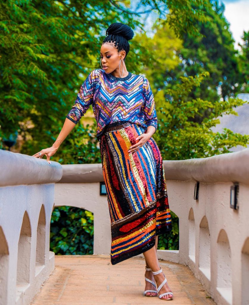 Luthando Shosa Showed Off Her Baby Bump in This Super Cute Sequinned ...