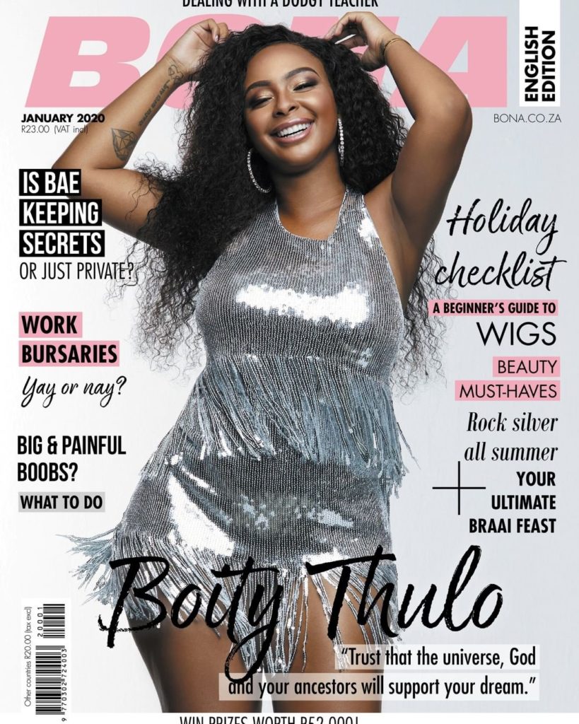 Boity Thulo Brings Us Some Holiday Sparkle On Bona Magazine's January ...