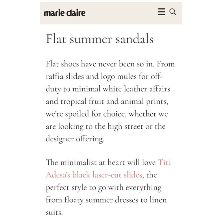 Nigerian Luxury Footwear Brand Titi Adesa Just Got Featured in Marie ...