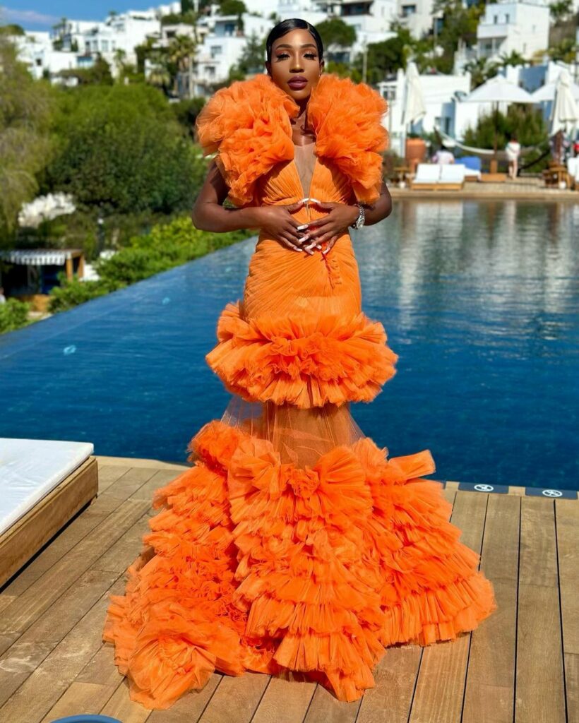 Sai Sankoh Is A Vision On The Turkish Riviera In This Exquisite Orange ...