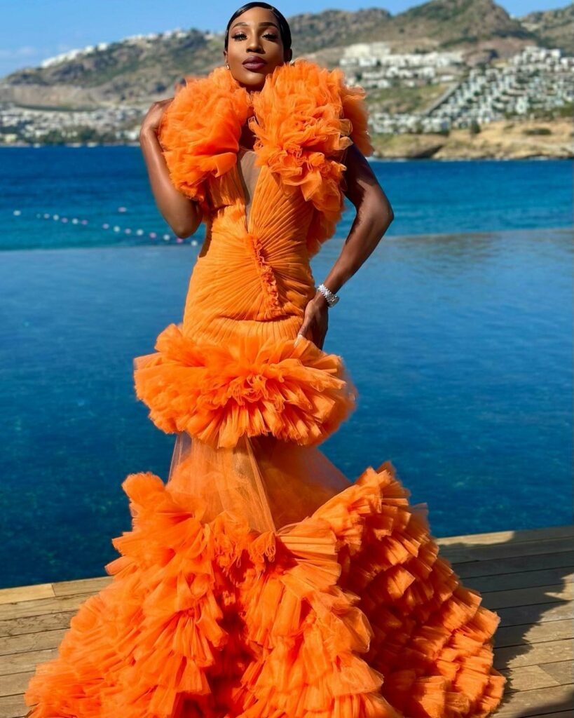 Sai Sankoh Is A Vision On The Turkish Riviera In This Exquisite Orange ...