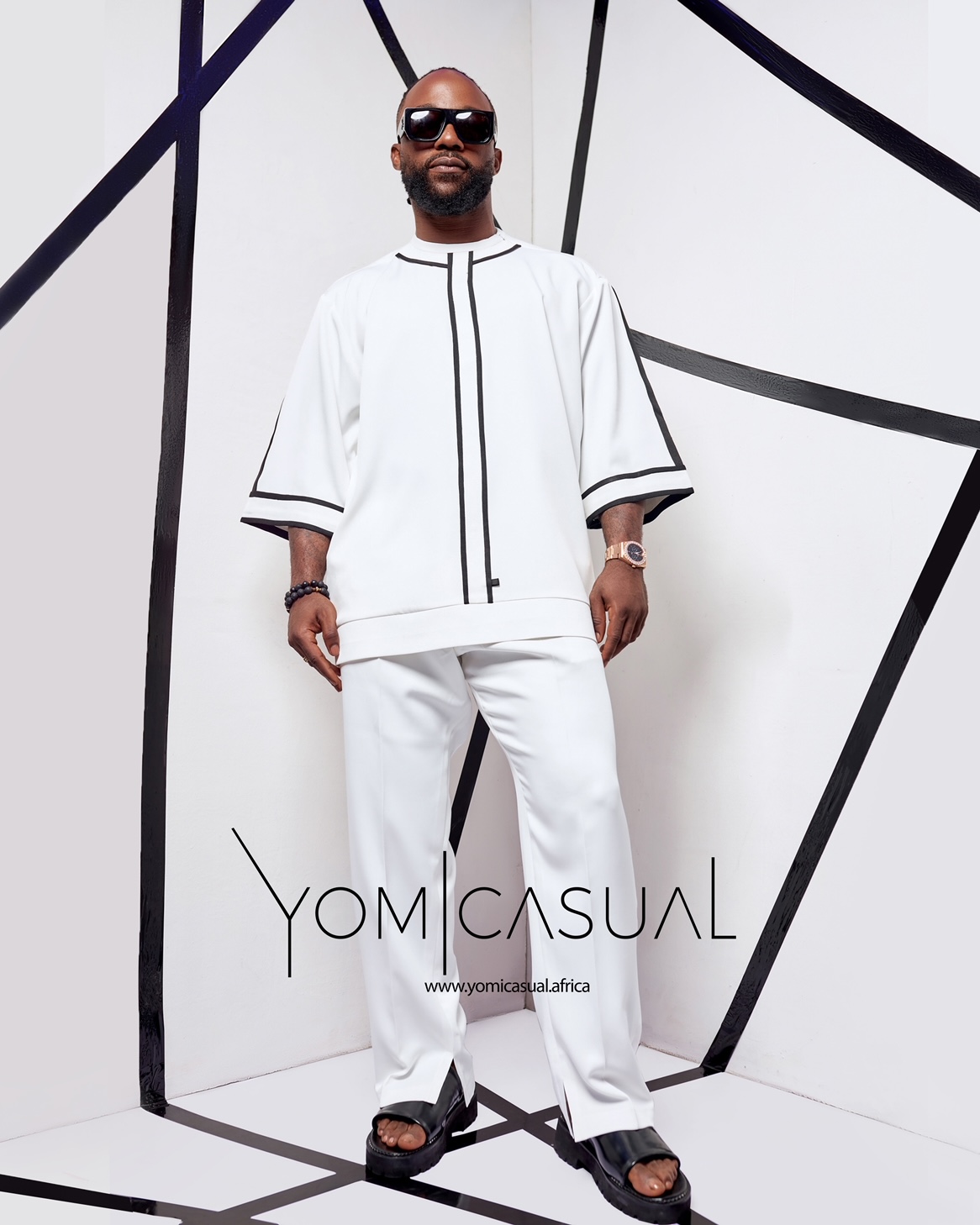 Iyanya & Deyemi Okanlawon Model Yomi Casual's Yuletide Collection ...